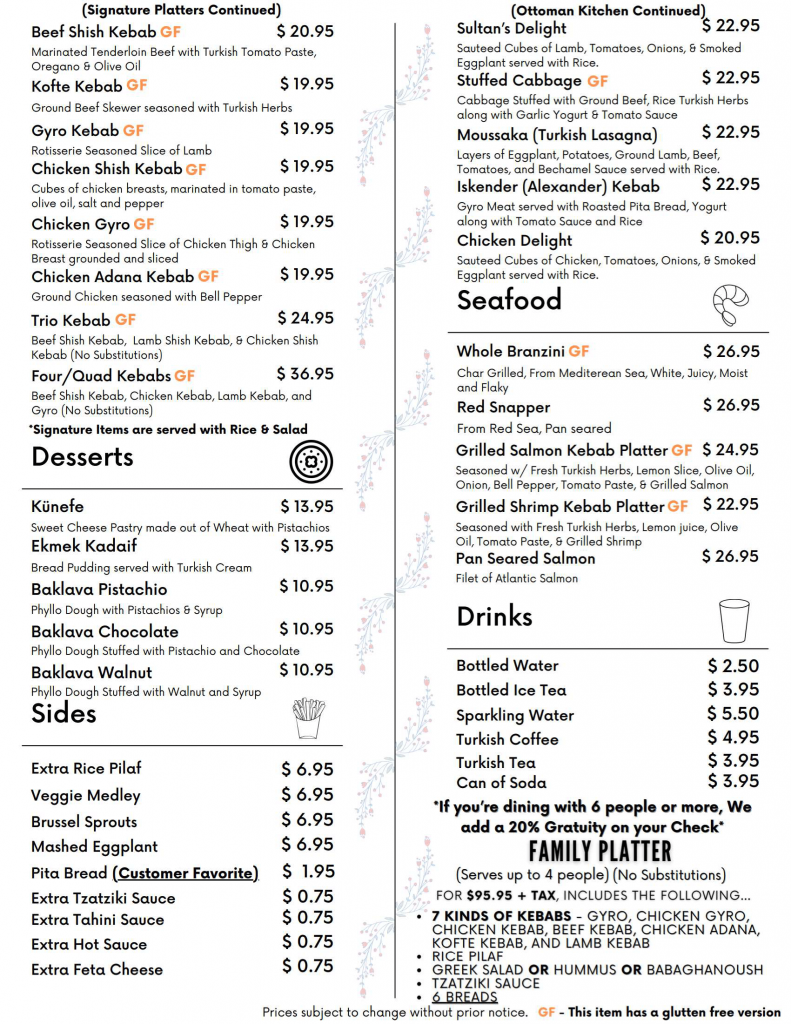 Menu - Flying Carpet Turkish Café - Fort Worth